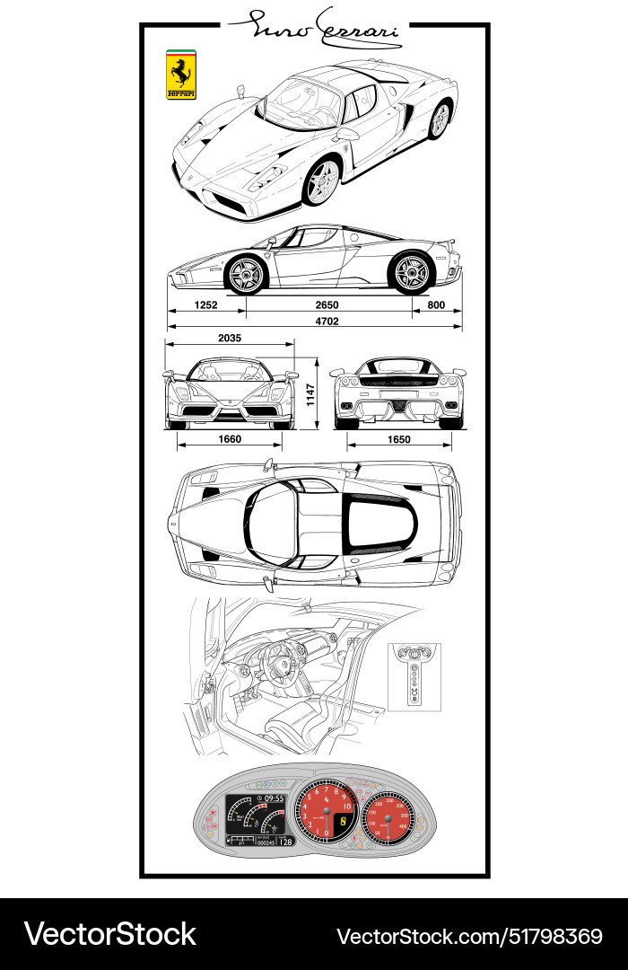 Enzo ferrari Royalty Free Vector Image - VectorStock