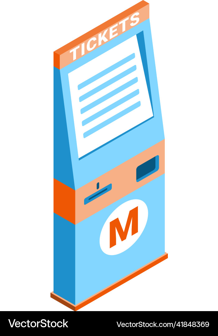 Metro tickets machine composition Royalty Free Vector Image