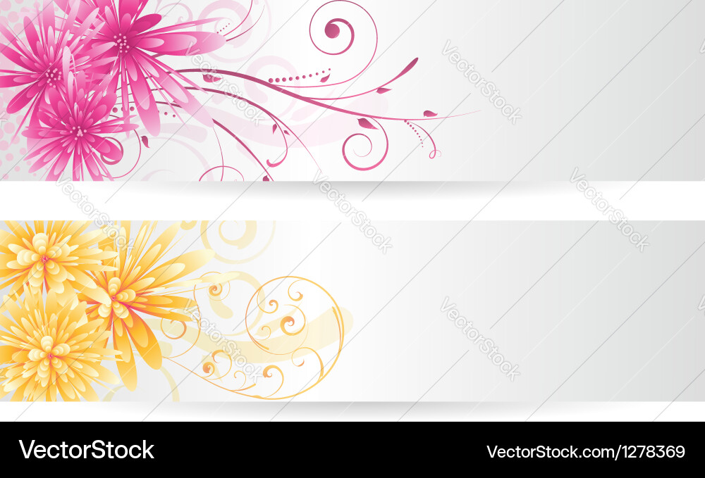 Two flower banners Royalty Free Vector Image - VectorStock