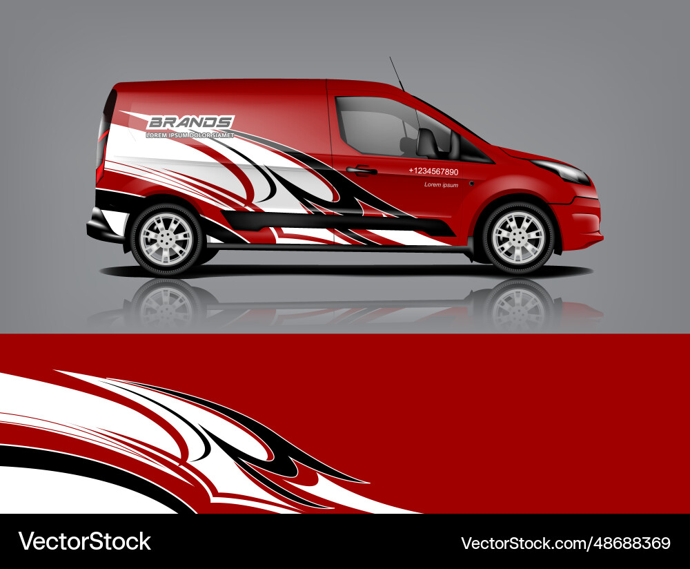 Van wrap design sticker and decal Royalty Free Vector Image