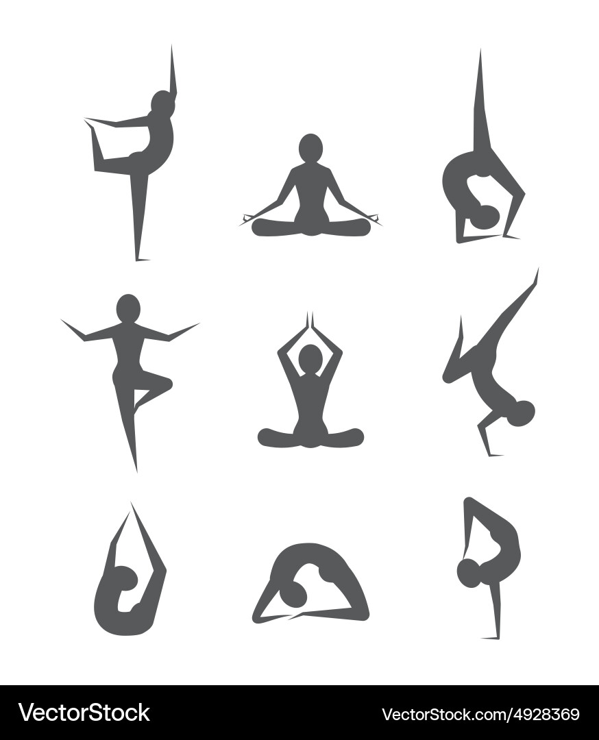 Yoga poses Royalty Free Vector Image - VectorStock