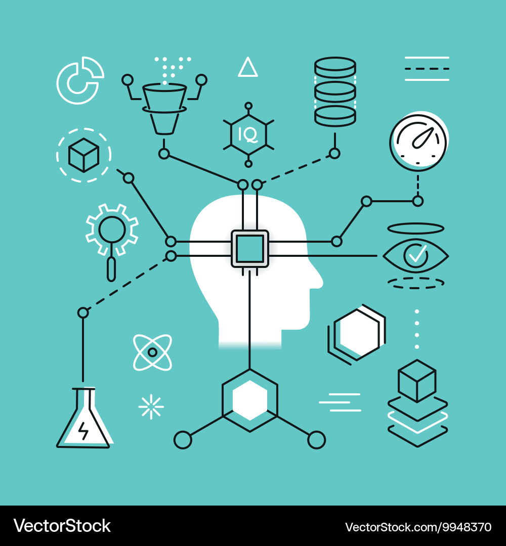 Artificial intelligence and data science Vector Image
