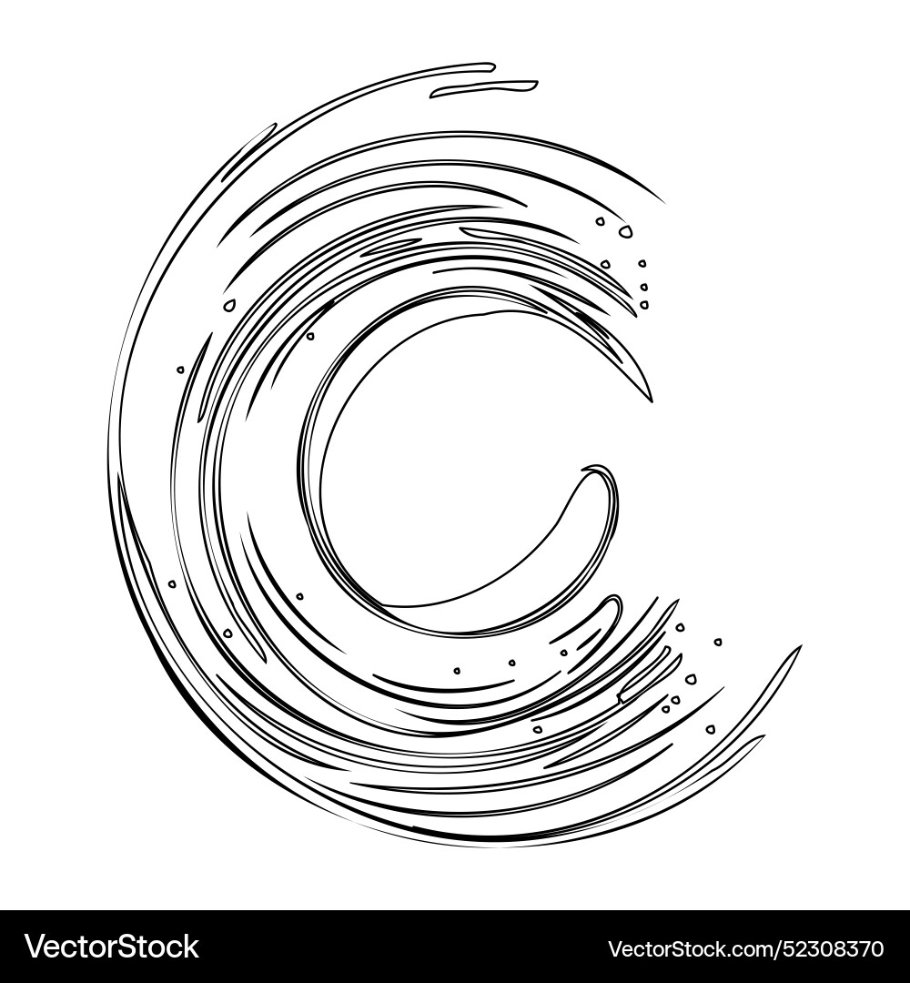 Black hole outline sketch Royalty Free Vector Image