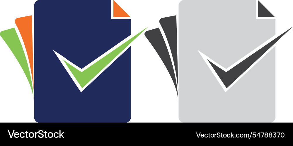 Check mark checklist badge sticker template Vector Image