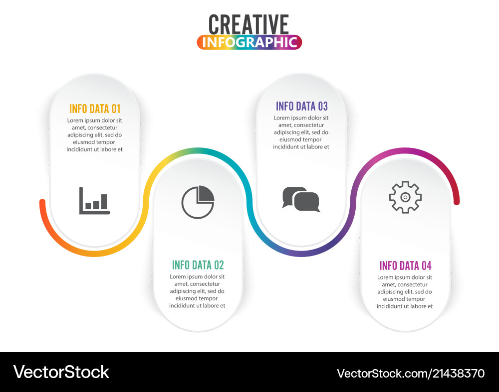 Four steps infographics - can a strategy Vector Image