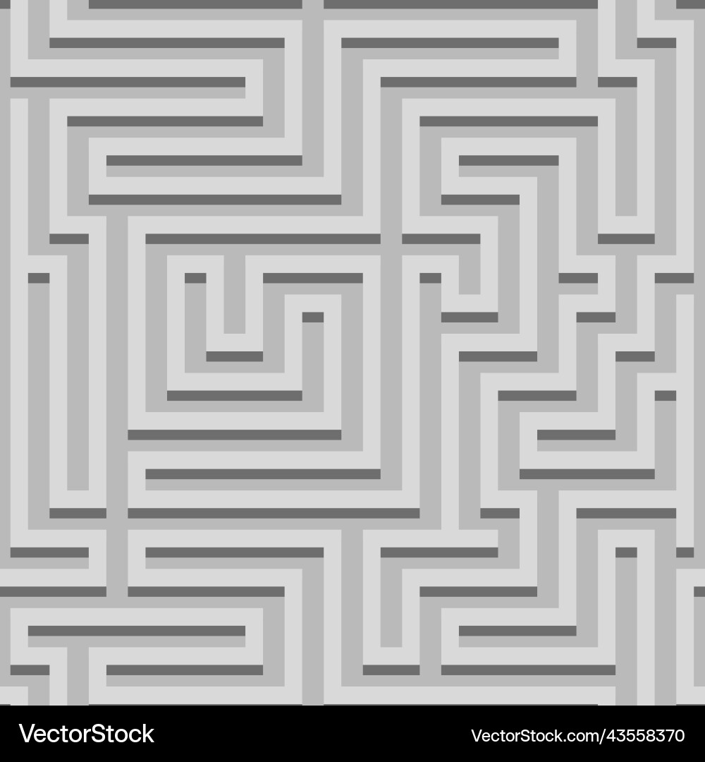 Gray maze seamless pattern Royalty Free Vector Image