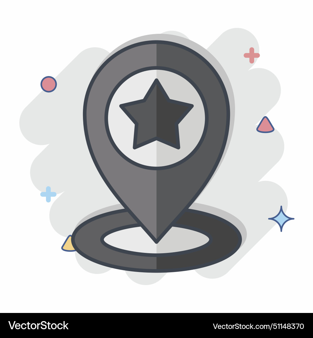 Icon pin point related to navigation symbol comic Vector Image
