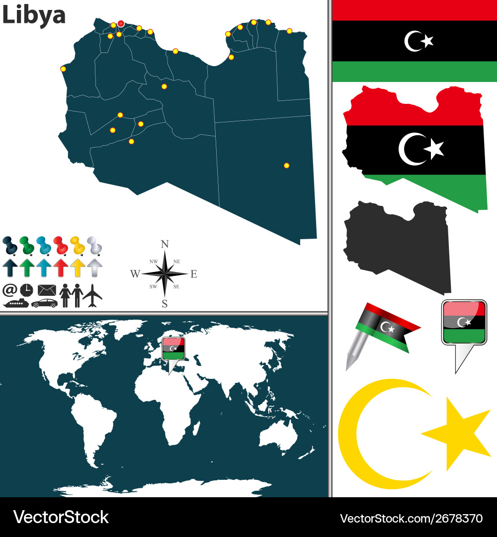 Libya map Royalty Free Vector Image - VectorStock