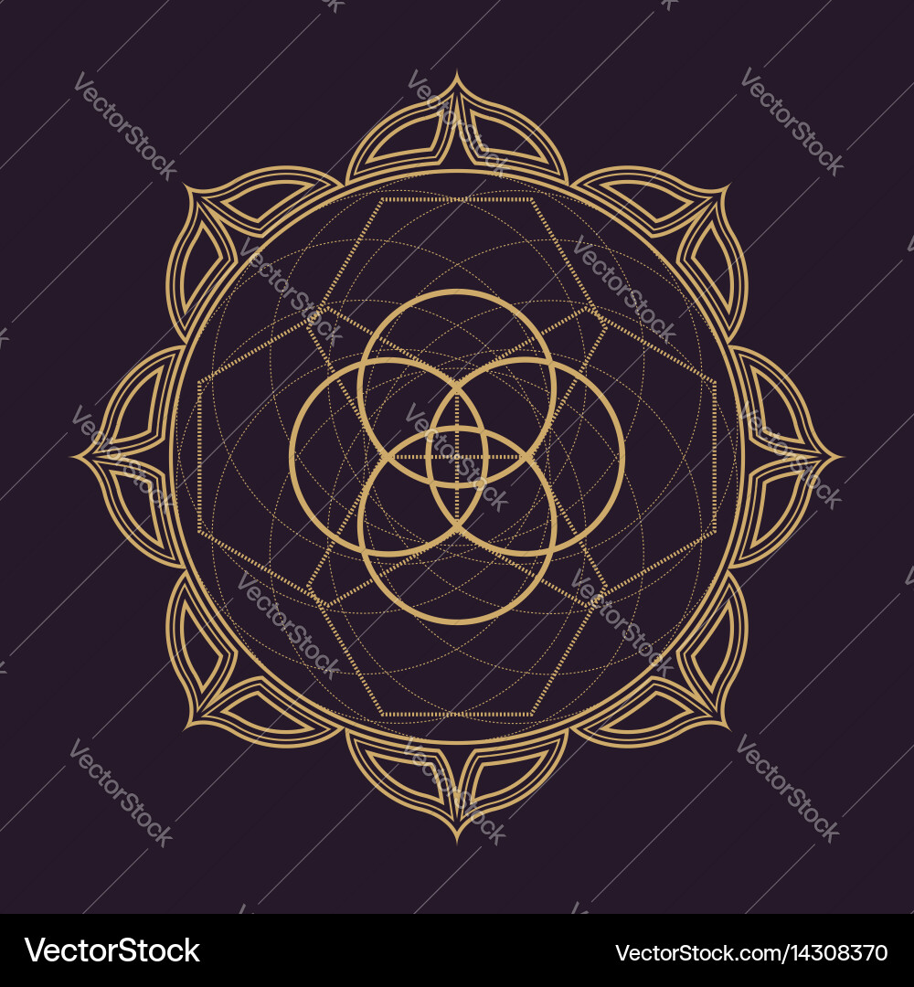 Mandala sacred geometry Royalty Free Vector Image