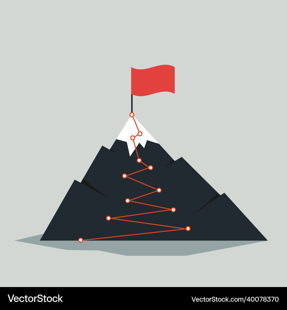 Mountain route infographic journey challenge path Vector Image