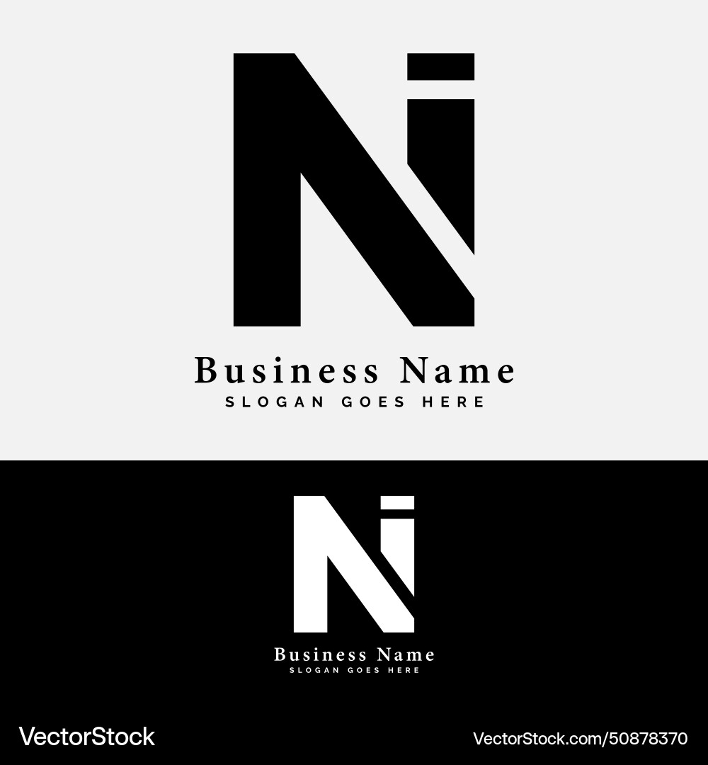 N i ni letter logo alphabet initial icon Vector Image