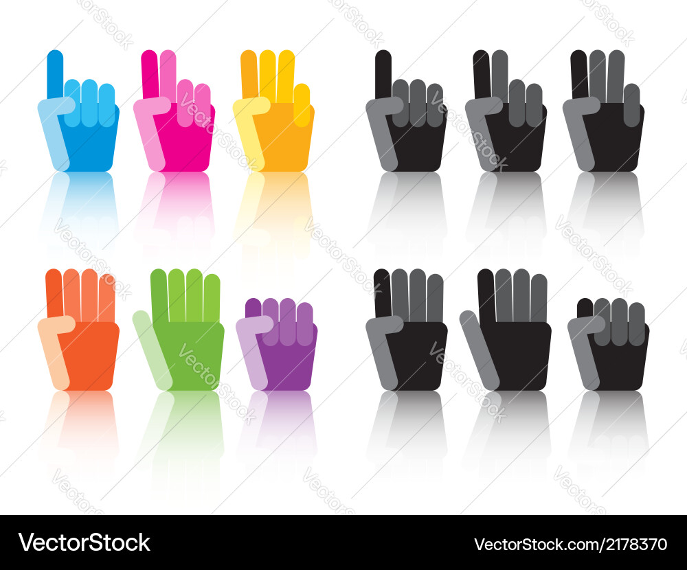Number counting hands Royalty Free Vector Image