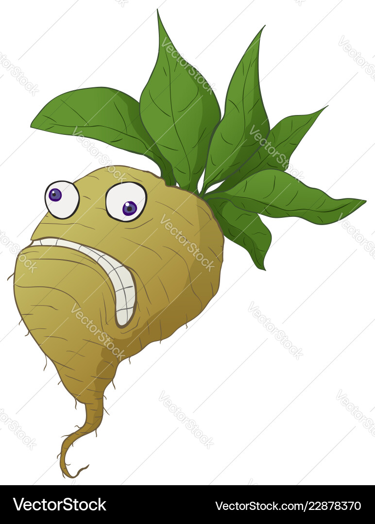 Stressed turnip cartoon Royalty Free Vector Image