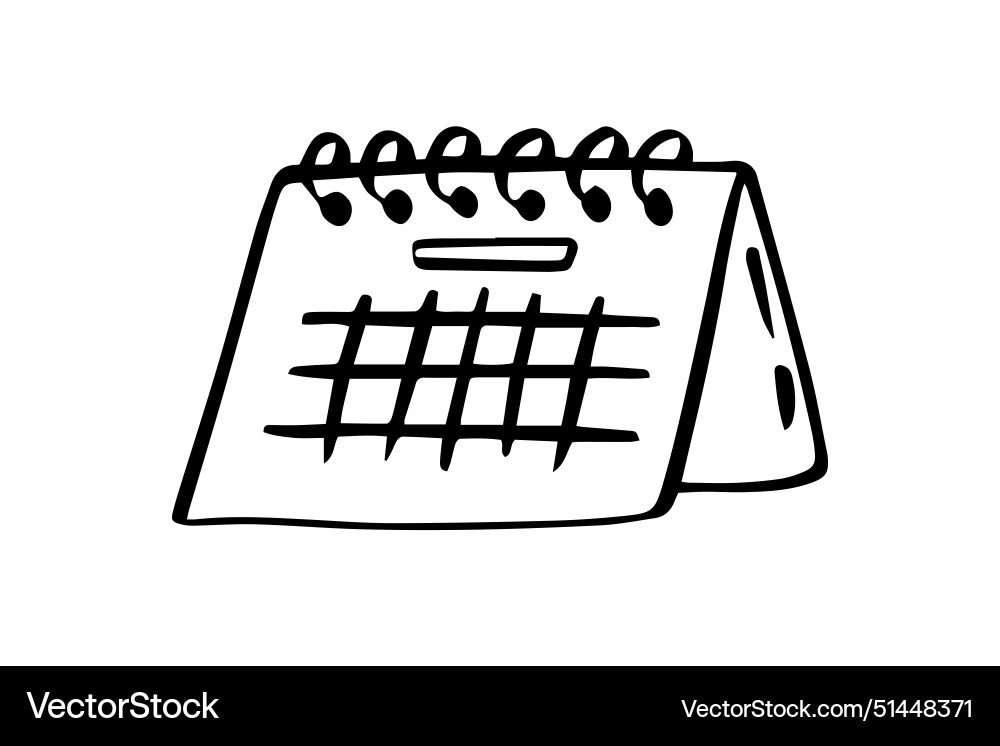 Calendar doodle schedule hand drawn sketch style Vector Image