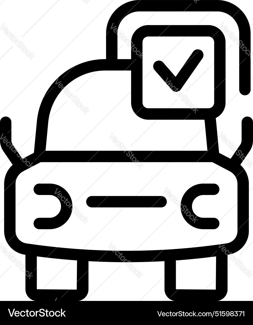 Car passing inspection with checkmark icon Vector Image