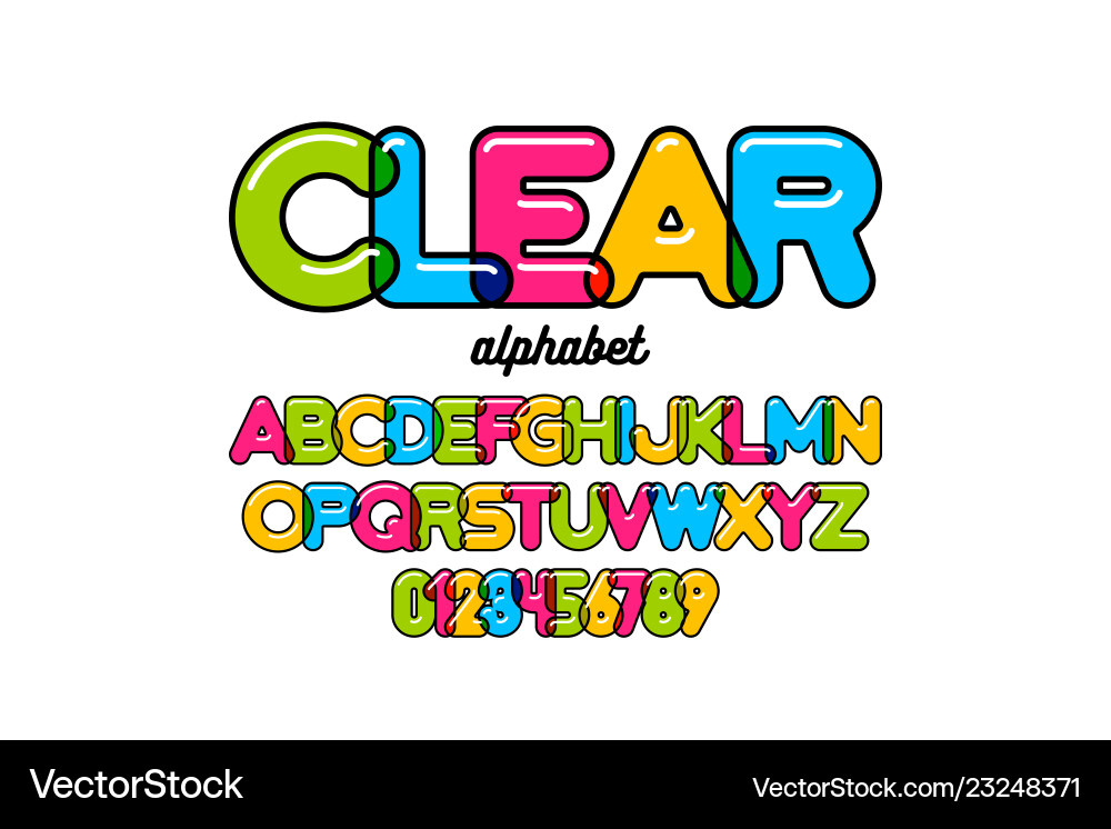 Colorful Alphabet Font Collection Royalty Free Vector Image