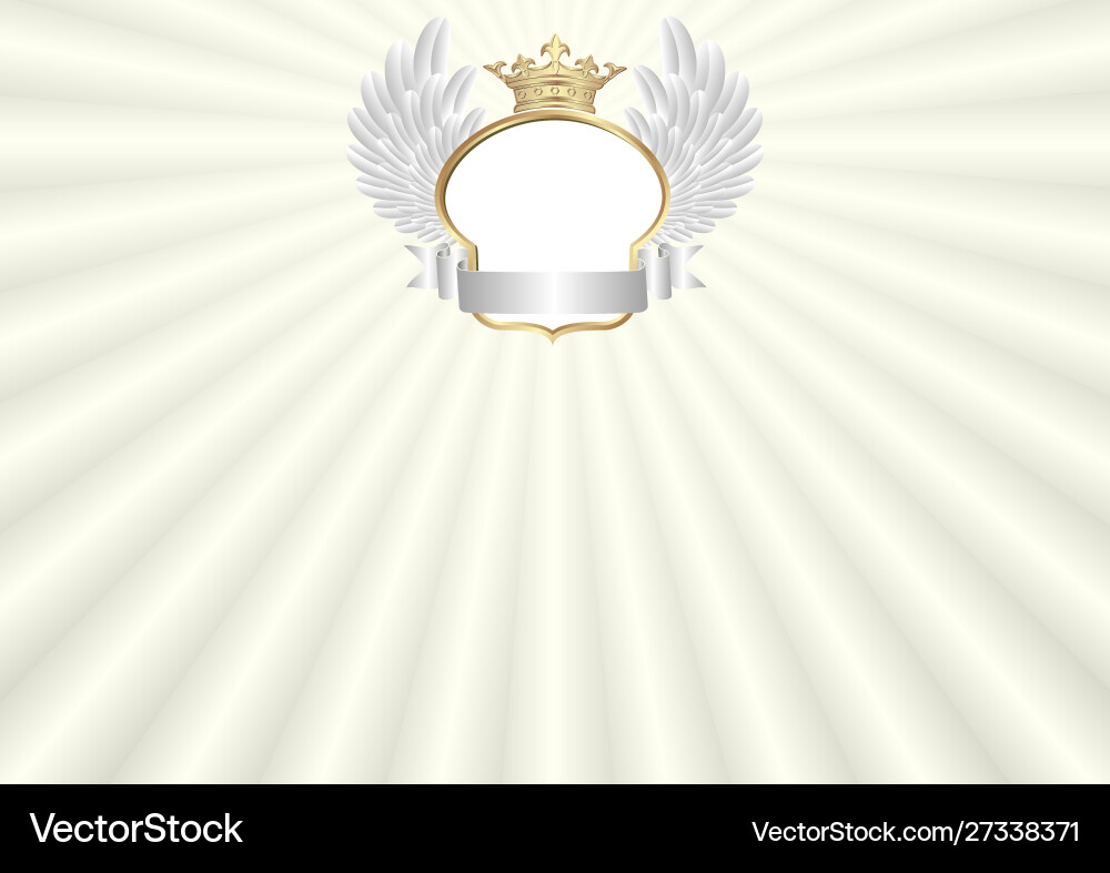 Decorative background with golden frame and crown Vector Image