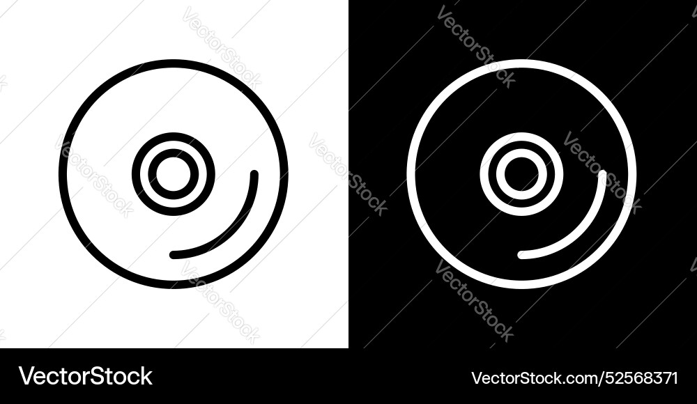 Dvd icon set on white background Royalty Free Vector Image