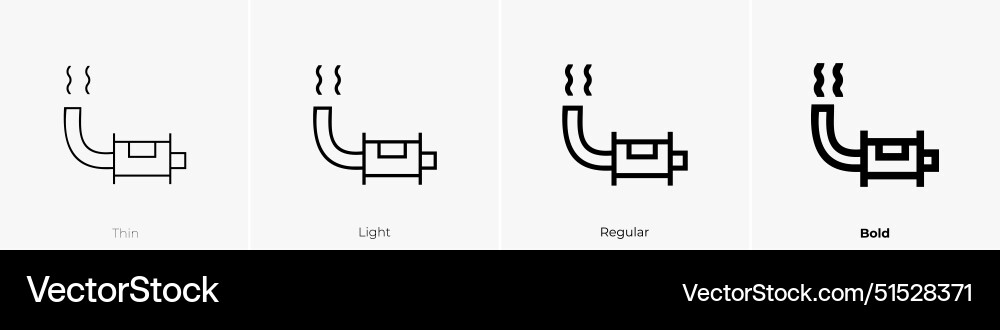 Exhaust icon thin light regular and bold style Vector Image