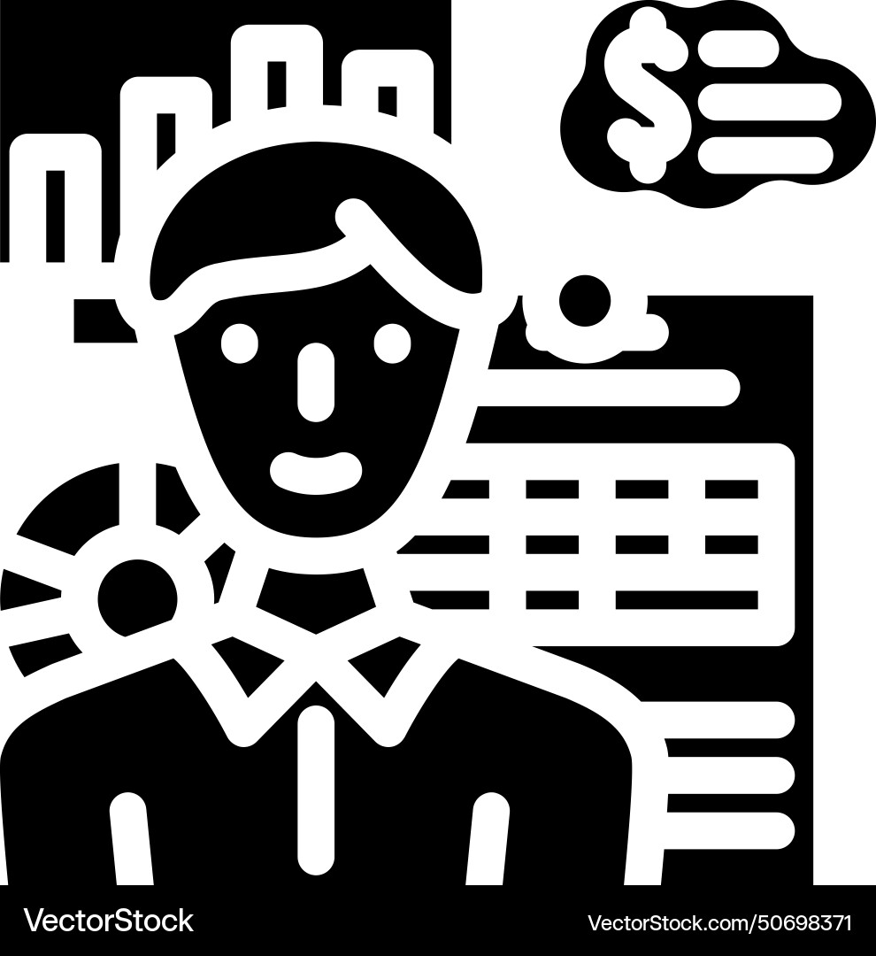 Financial advisor glyph icon Royalty Free Vector Image