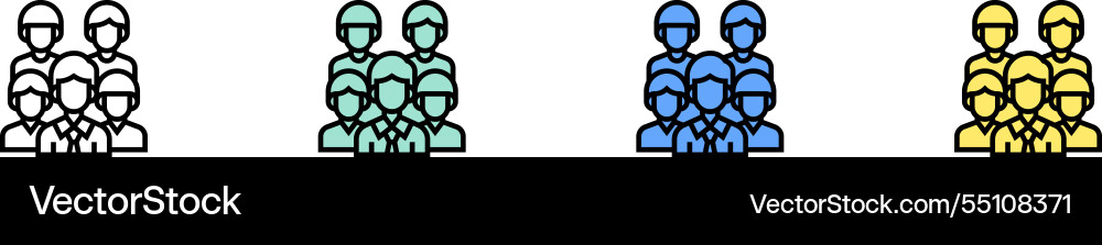 Human resources icon outline green blue Royalty Free Vector