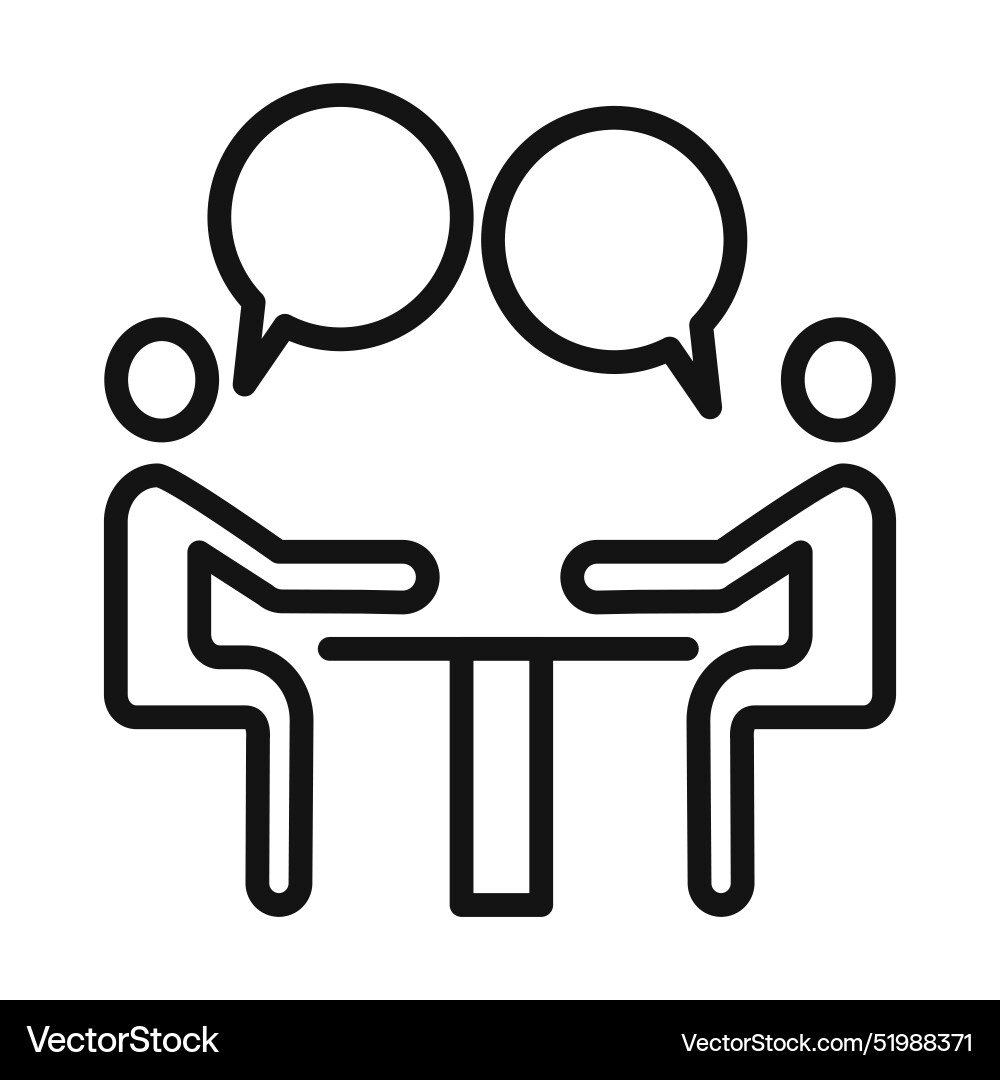 Job interview icon mark in filled style Royalty Free Vector