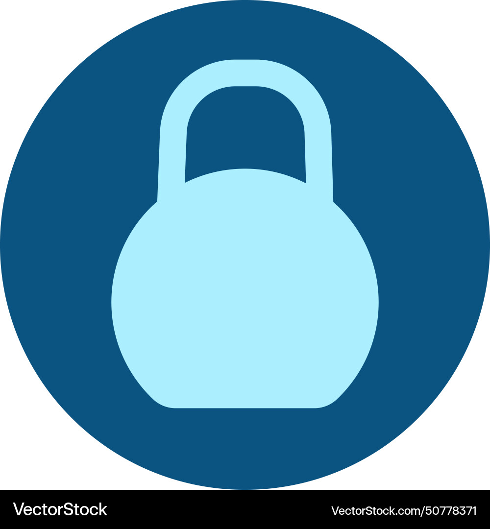 Kettlebell round icon powerlifting symbol Vector Image