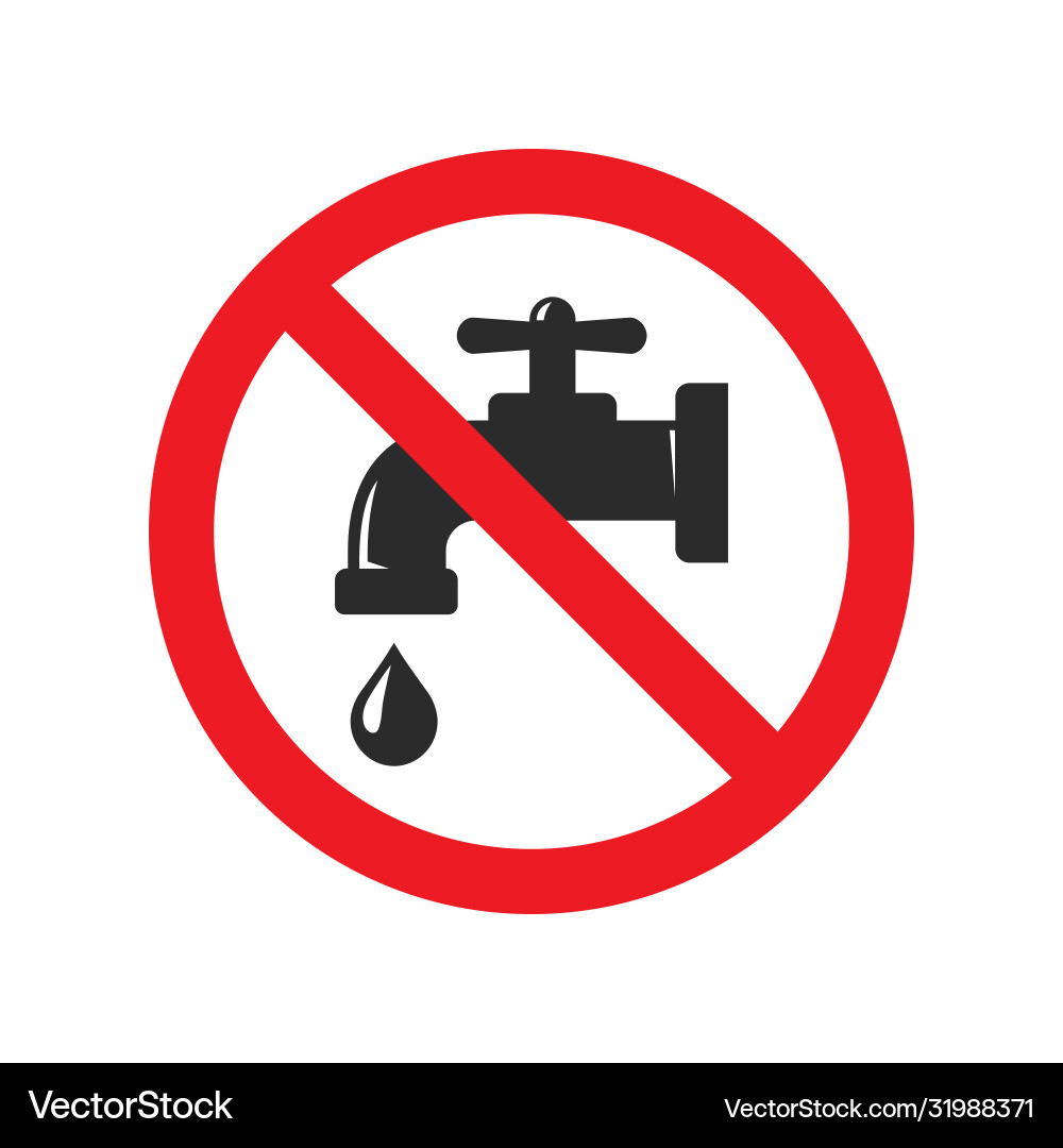 No Water Tap Ban Sign Royalty Free Vector Image