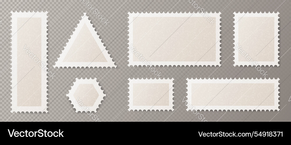 Postcard stamp frames set Royalty Free Vector Image