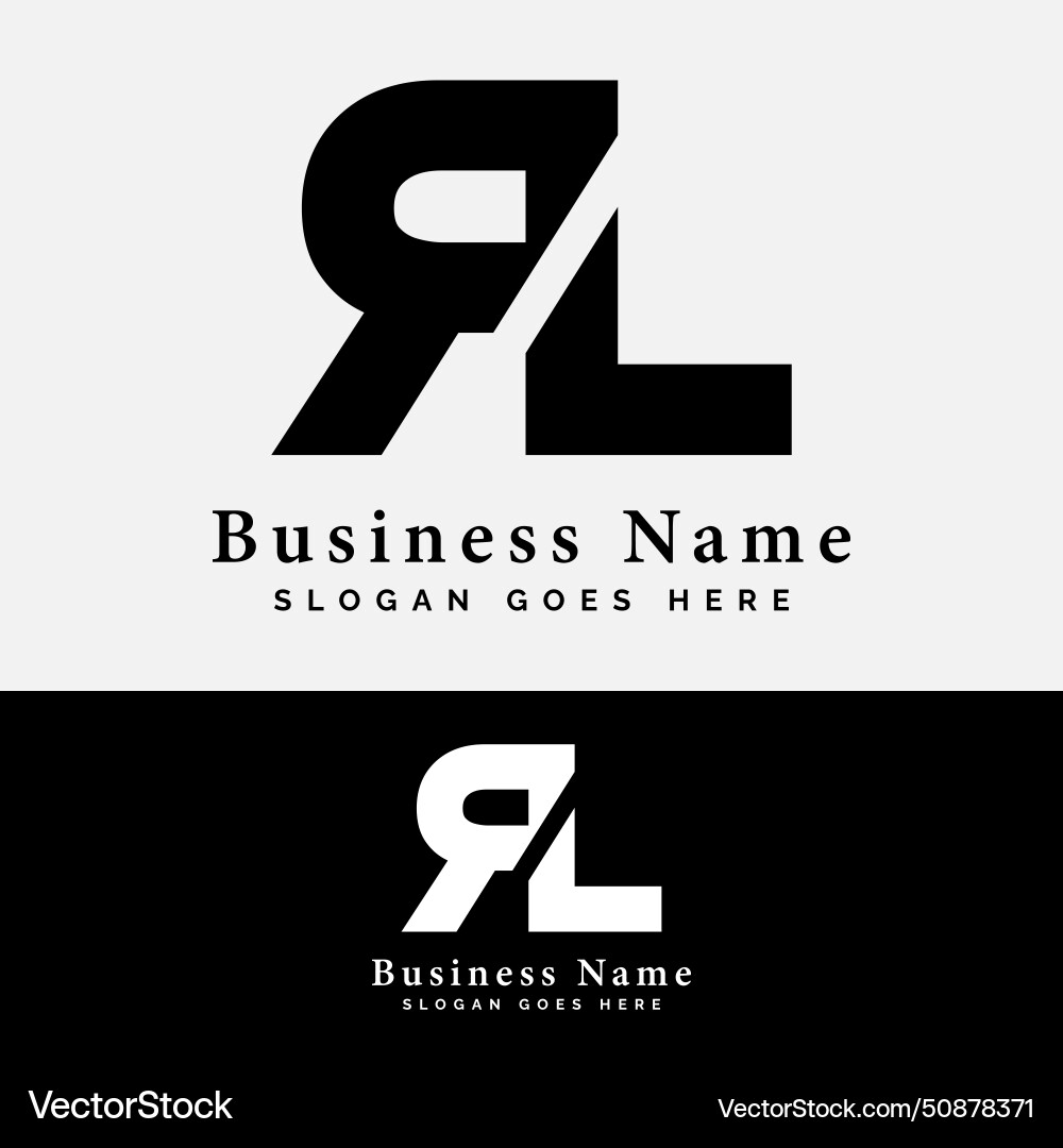 R l rl letter logo alphabet initial icon Vector Image