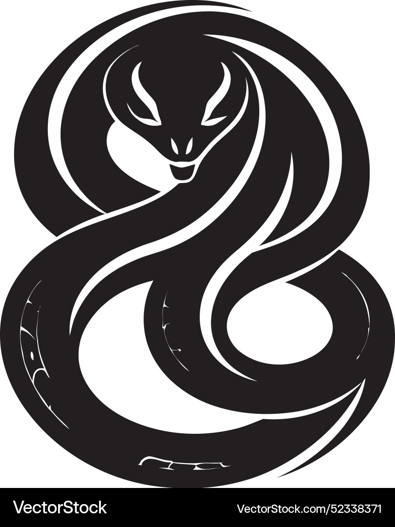 Shadowed serpent snake stylemidnight scales black Vector Image