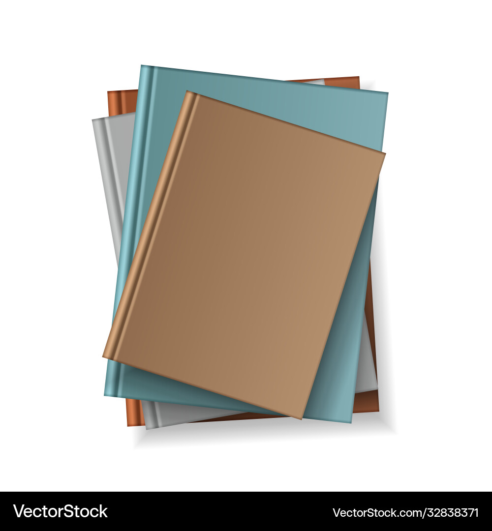 Stack of Blank Books - Top View Royalty Free Vector Image