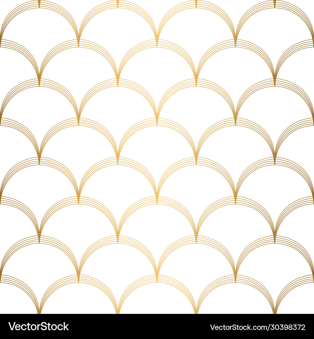 Art deco pattern seamless white and gold Vector Image