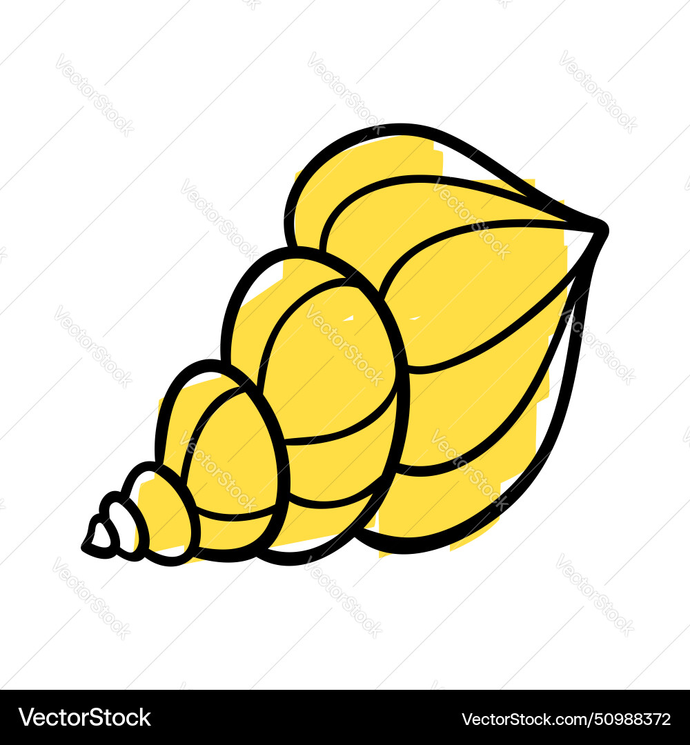 Beautiful sea spiral shell seashell Royalty Free Vector
