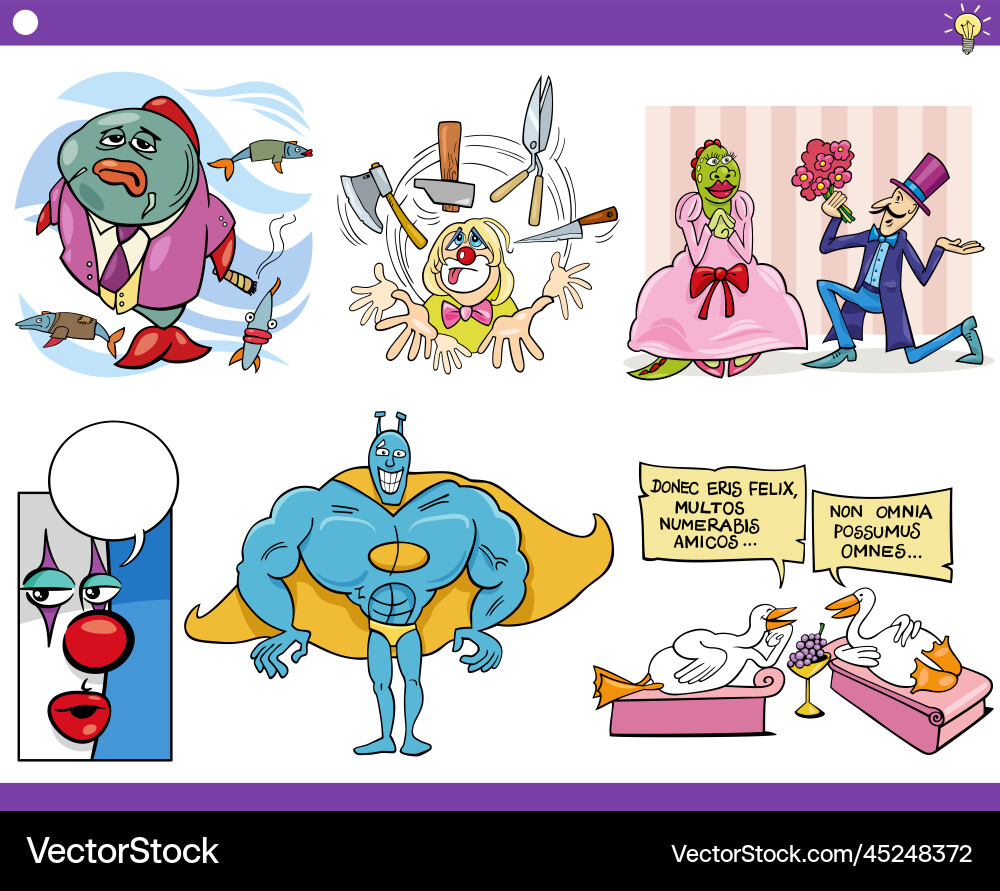 Cartoon concepts or metaphors with comic Vector Image