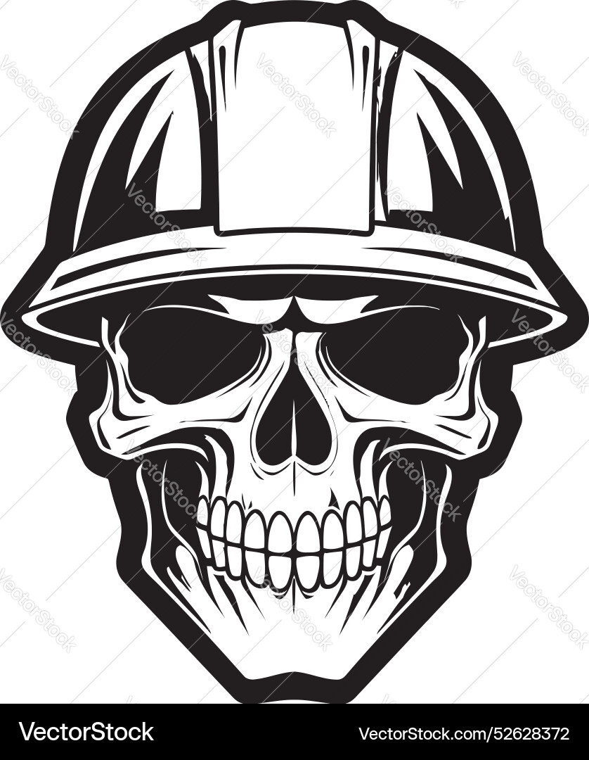 Construction Skull with Hard Hat Royalty Free Vector Image