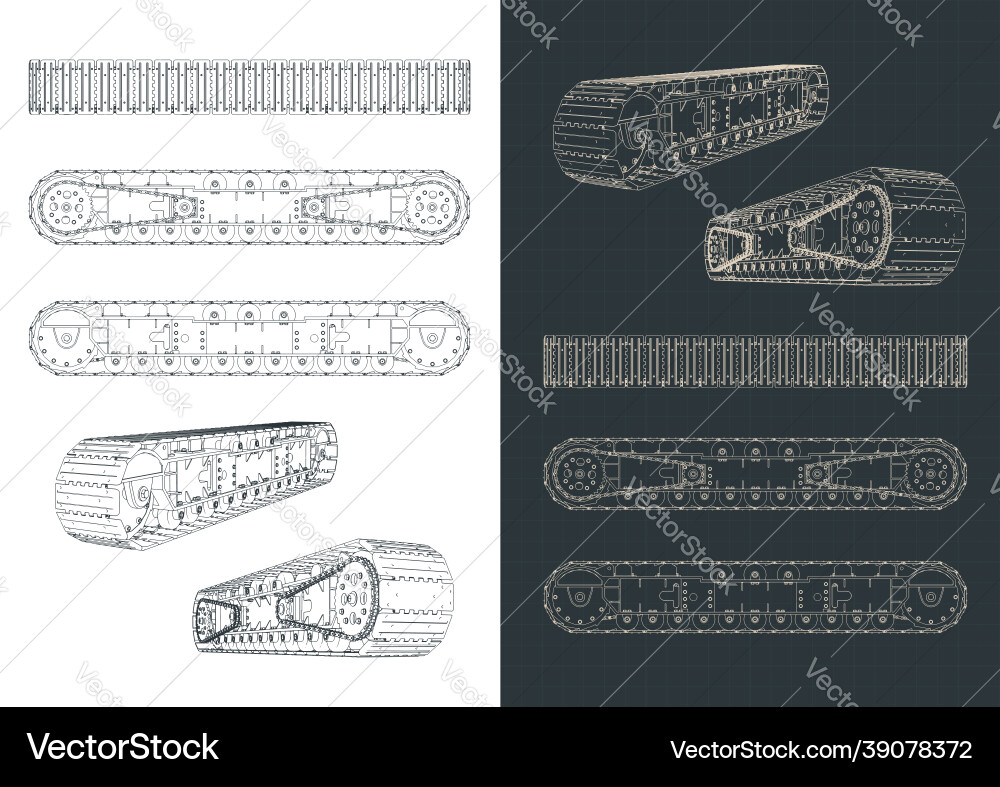 Continuous track from a large crawler crane Vector Image