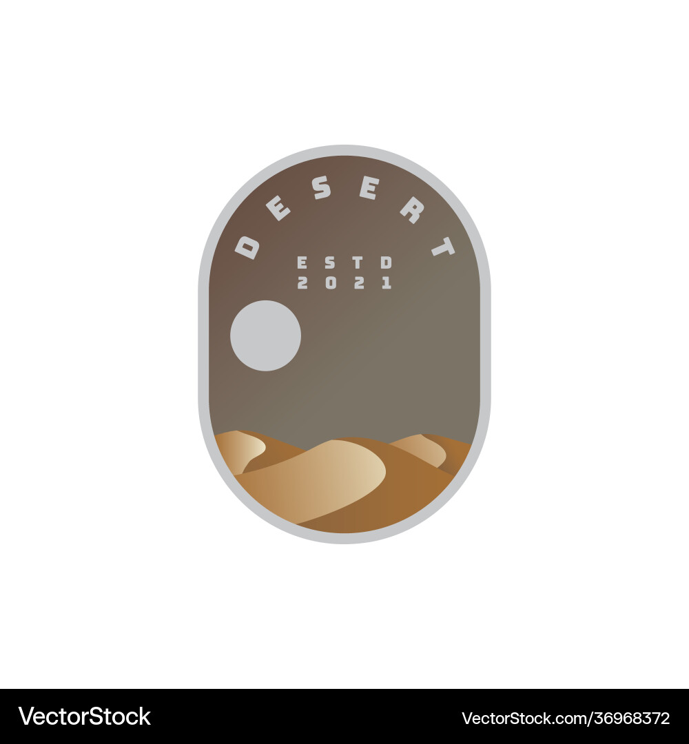 Desert logo badge Royalty Free Vector Image - VectorStock