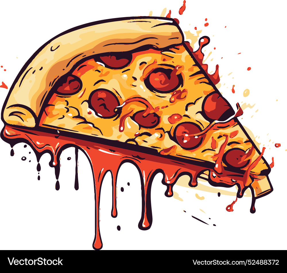 Digital slice pizza cravings Royalty Free Vector Image
