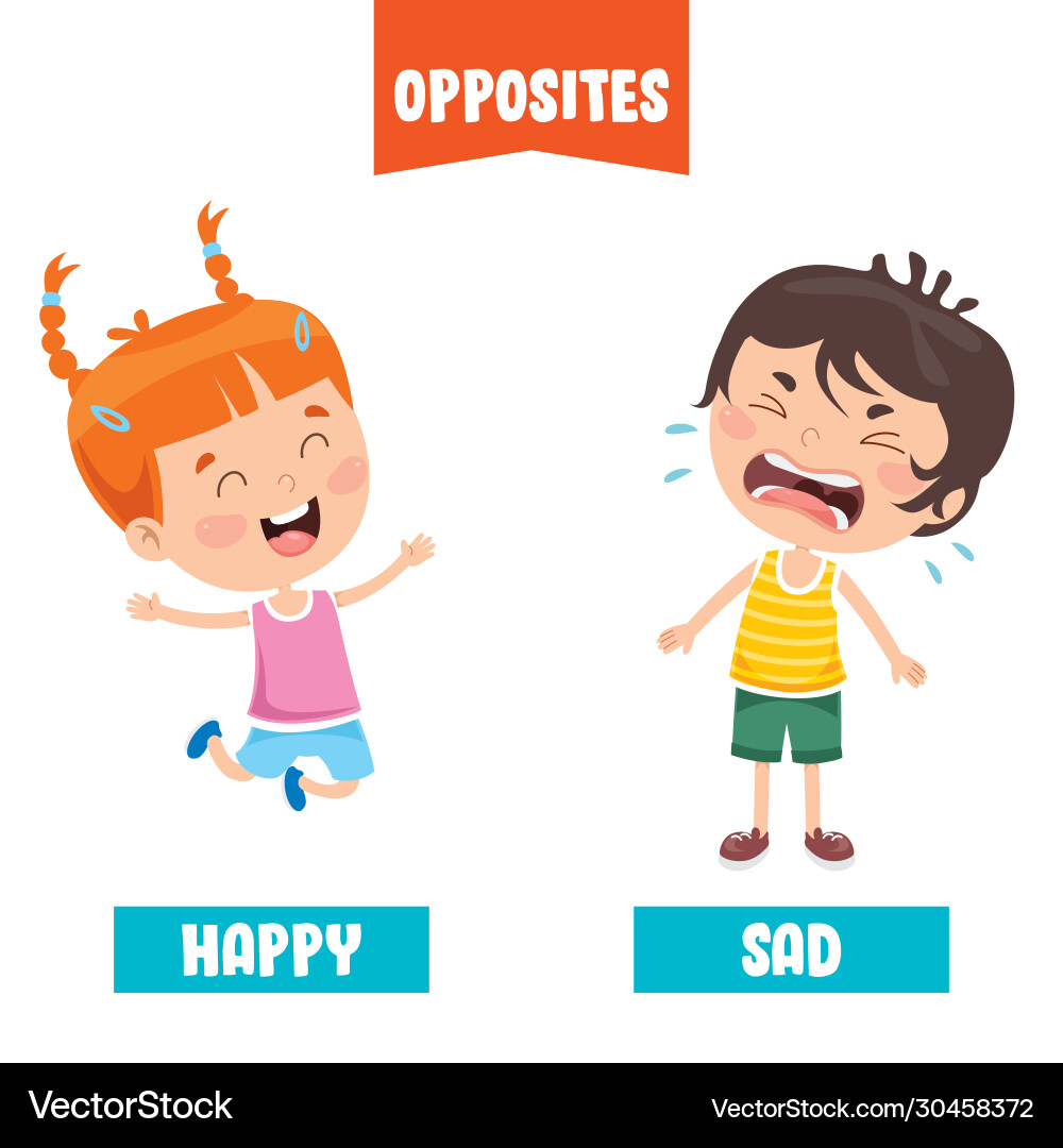 Happy and sad Royalty Free Vector Image - VectorStock