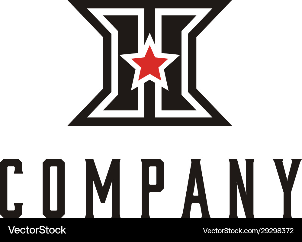 Initial letter h hero heroes star logo Royalty Free Vector