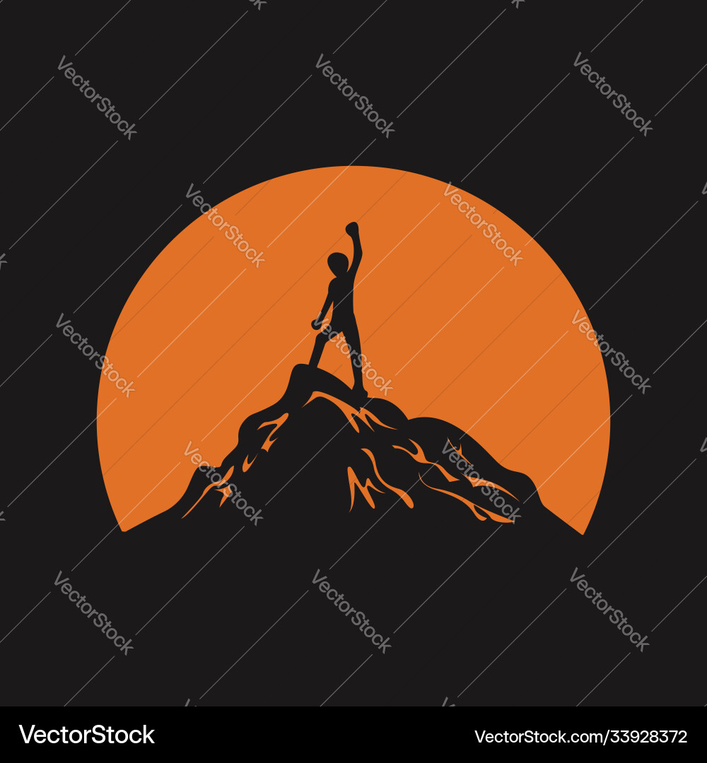Limber stands on mountain top success Royalty Free Vector