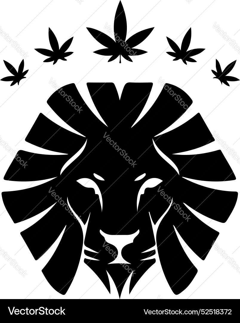 Lion weed svg marijuana stoner 420 Royalty Free Vector Image
