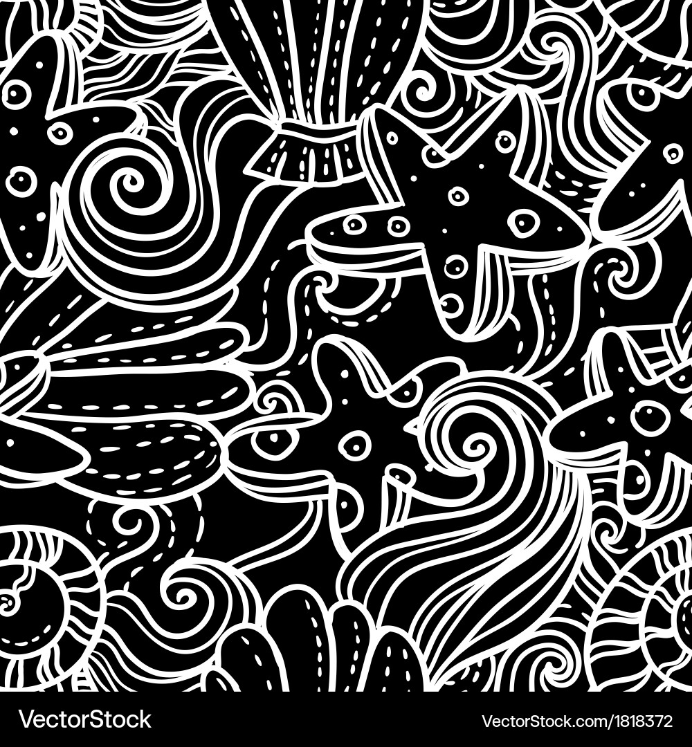 Seamless monochrome sea background Royalty Free Vector Image