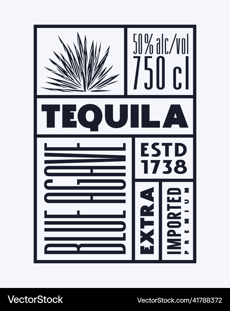 Template label for tequila Royalty Free Vector Image