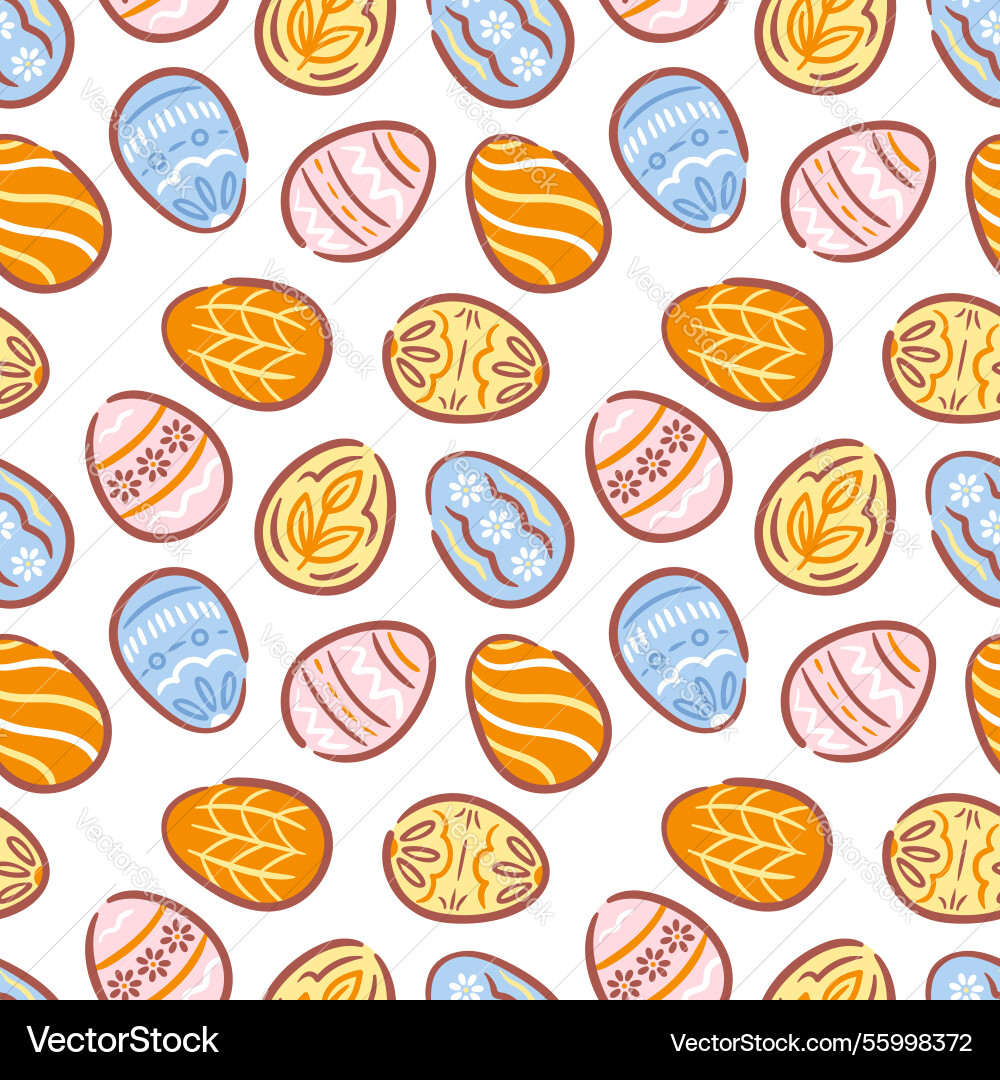 This seamless pattern showcases easter eggs each – Royalty-Free Vector | VectorStock