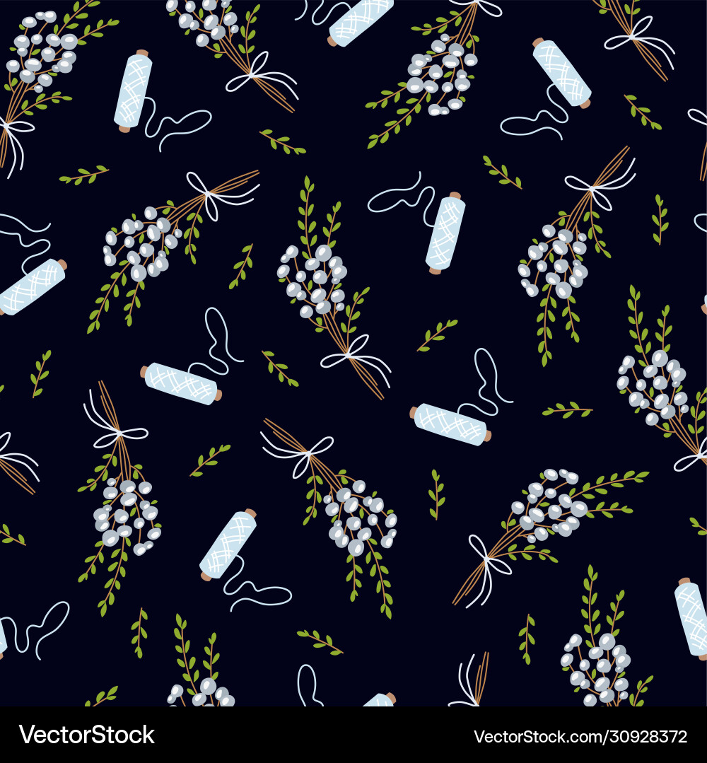 Thread Spool & Floral Background Royalty Free Vector