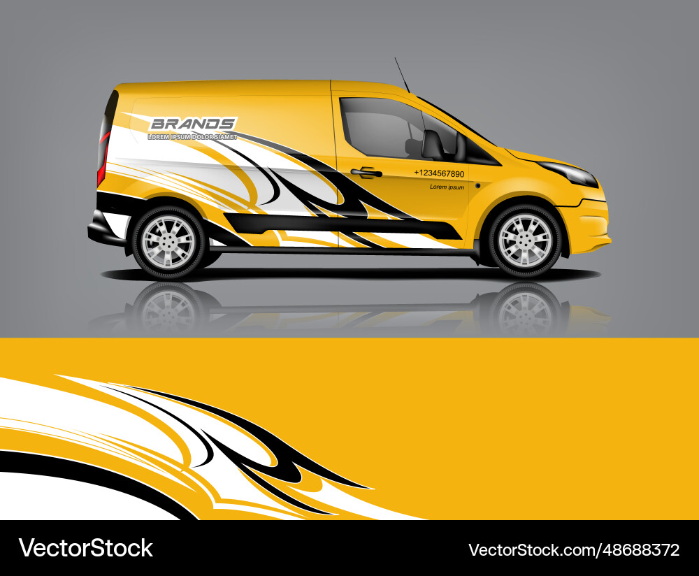 Van wrap design sticker and decal Royalty Free Vector Image