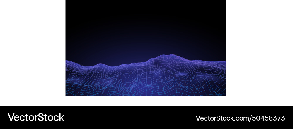 Abstract square mesh wave 3d with balnk space Vector Image