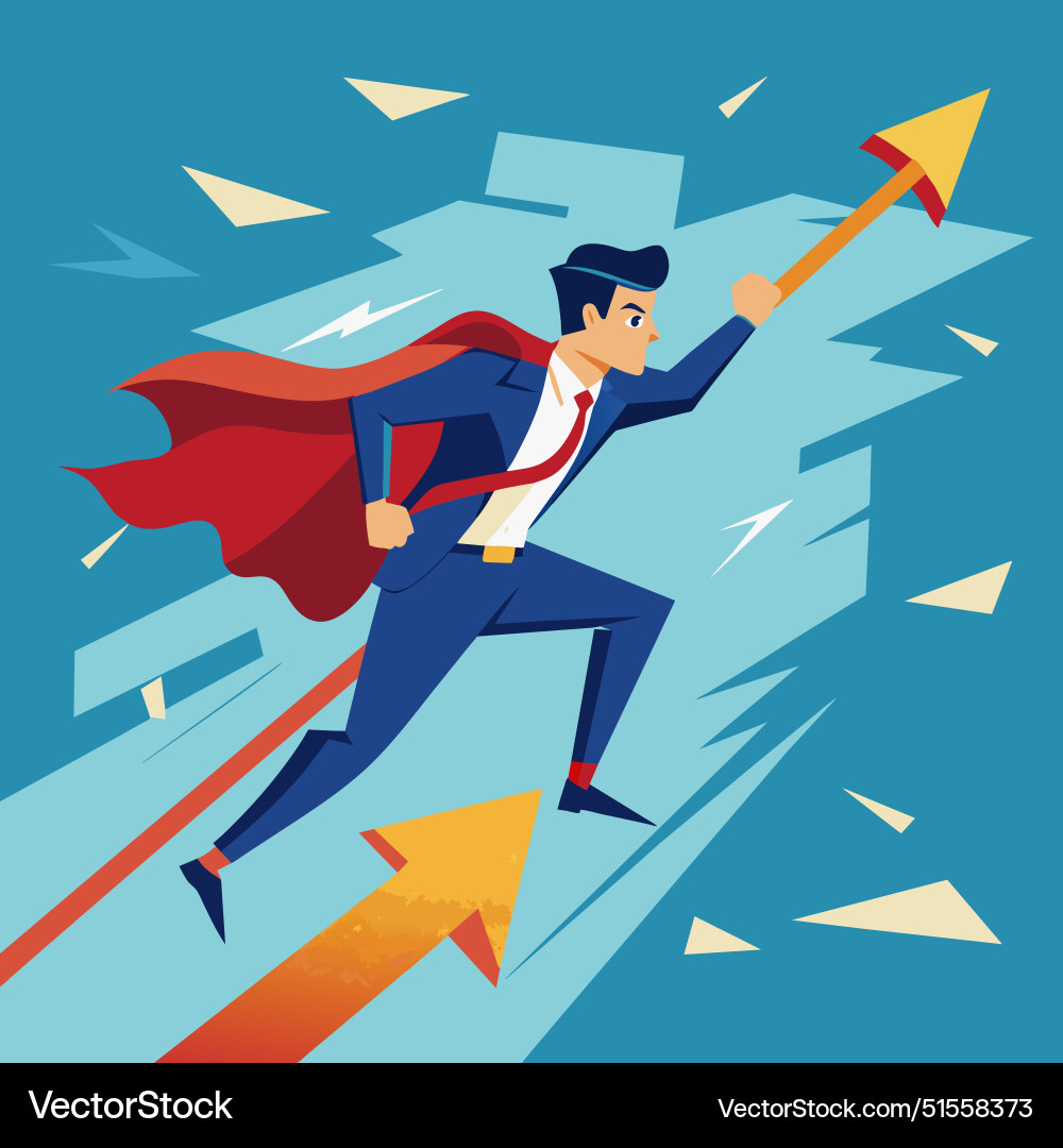 Breakthrough business barrier overcome difficulty Vector Image